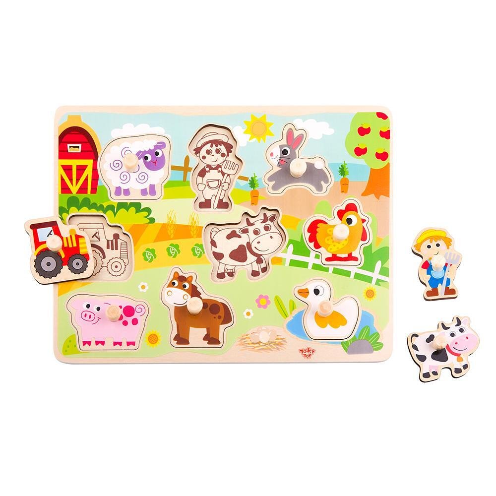 Tooky Toy Дървена образователна дъска Ферма TY858 108184