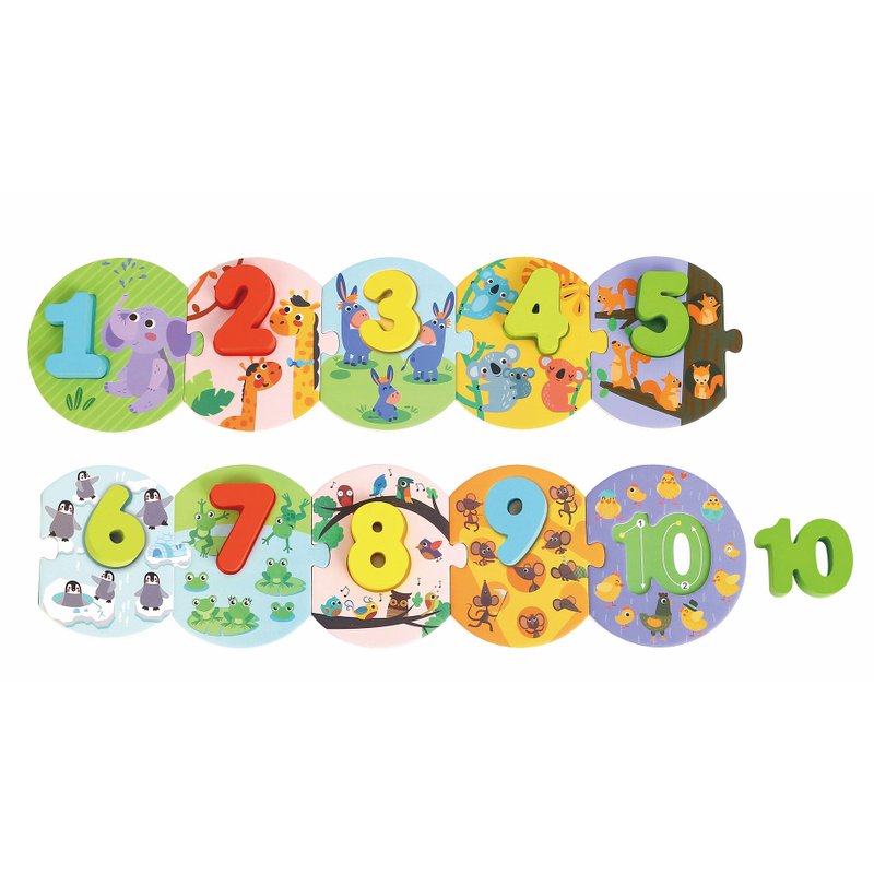 Tooky Toy Дървен образователен пъзел с числа TL496 111132
