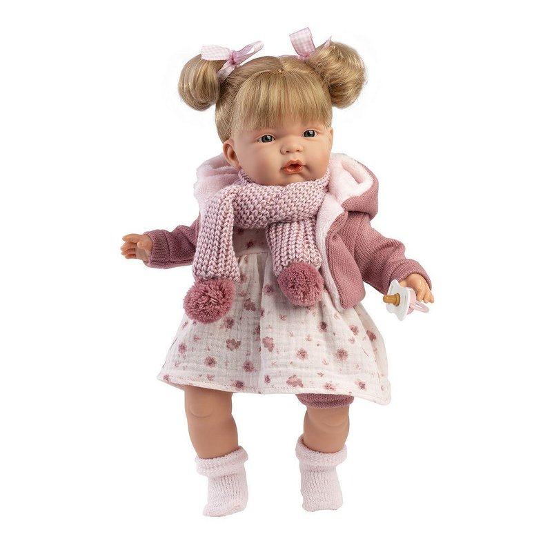Llorens Плачеща детска кукла Joelle Llorona Chaqueta Fucsia 38 см.