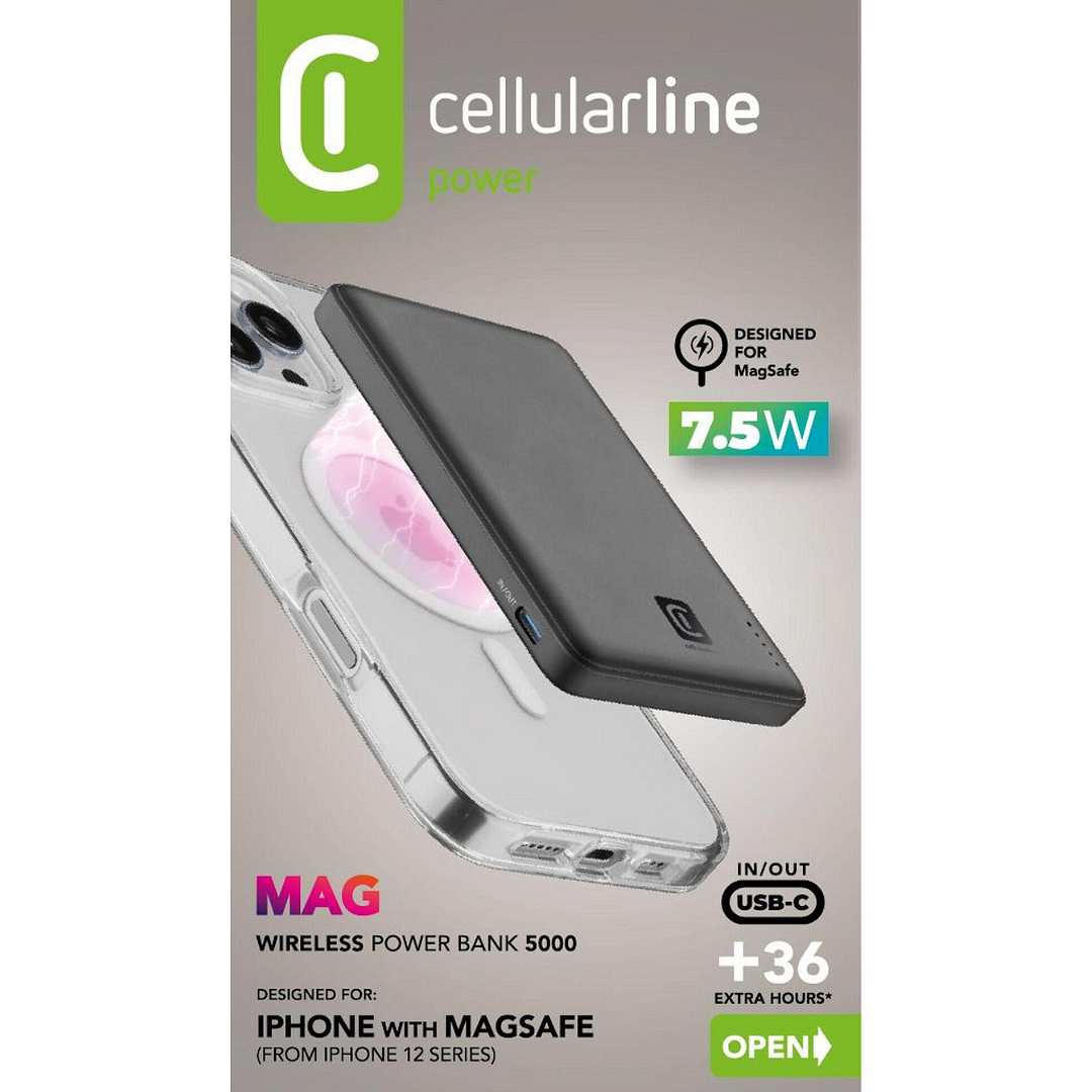 Външна батерия Cellularline Power Bank Magsafe 5000mAh, 7.5W