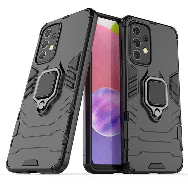 Противоударен кейс • калъф със стойка за Samsung A33 5G Ring Armor черен