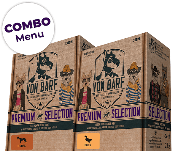 COMBO PREMIUM SELECTION VON BARF с патешко и конско месо
