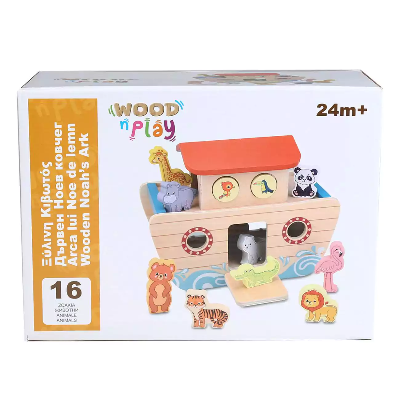 Wood’n Play Дървен сортер Ноев ковчег с 16 фигурки 13813