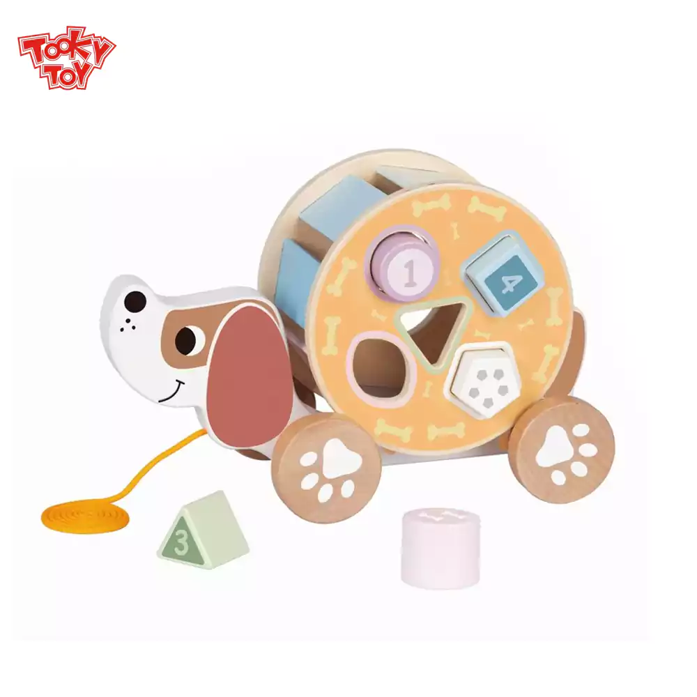 Дървен сортер за дърпане Куче Tooky toy TL033N