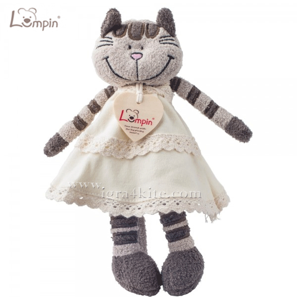 Lumpin - Плюшено коте Ангелика с рокля 23см
