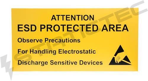 ESD PVC Rigid Sign - ESD-AREA STSRP150300