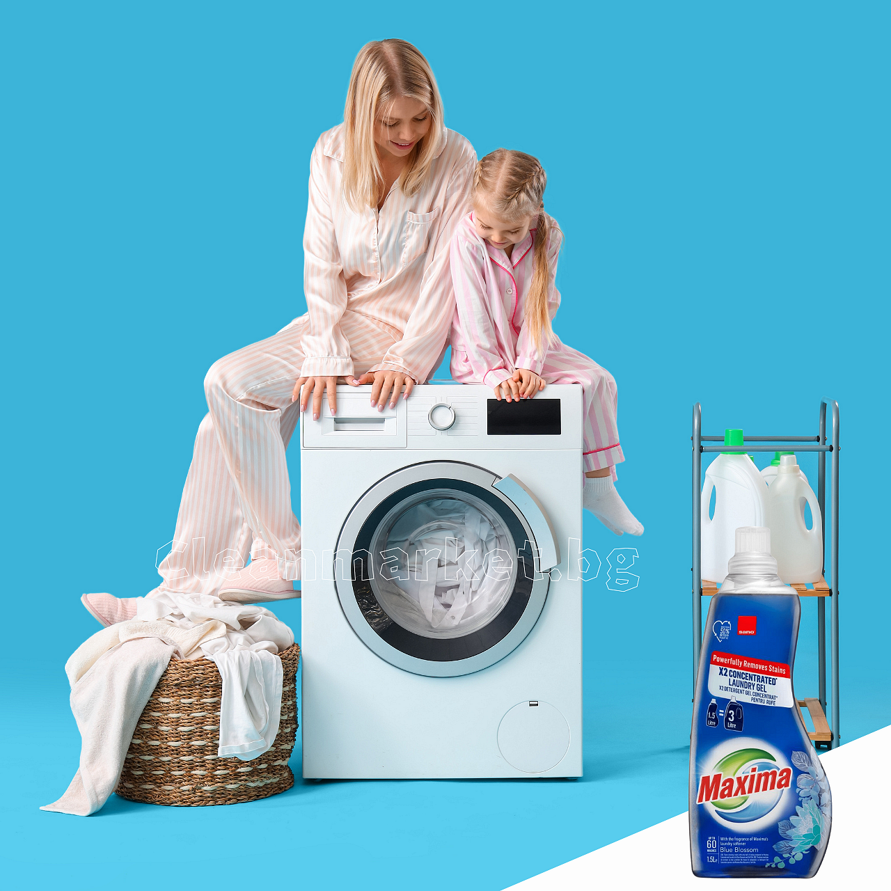 Sano Maxima Blue Blossom, 1,5 литър, 60 пр. | Cleanmarket.bg
