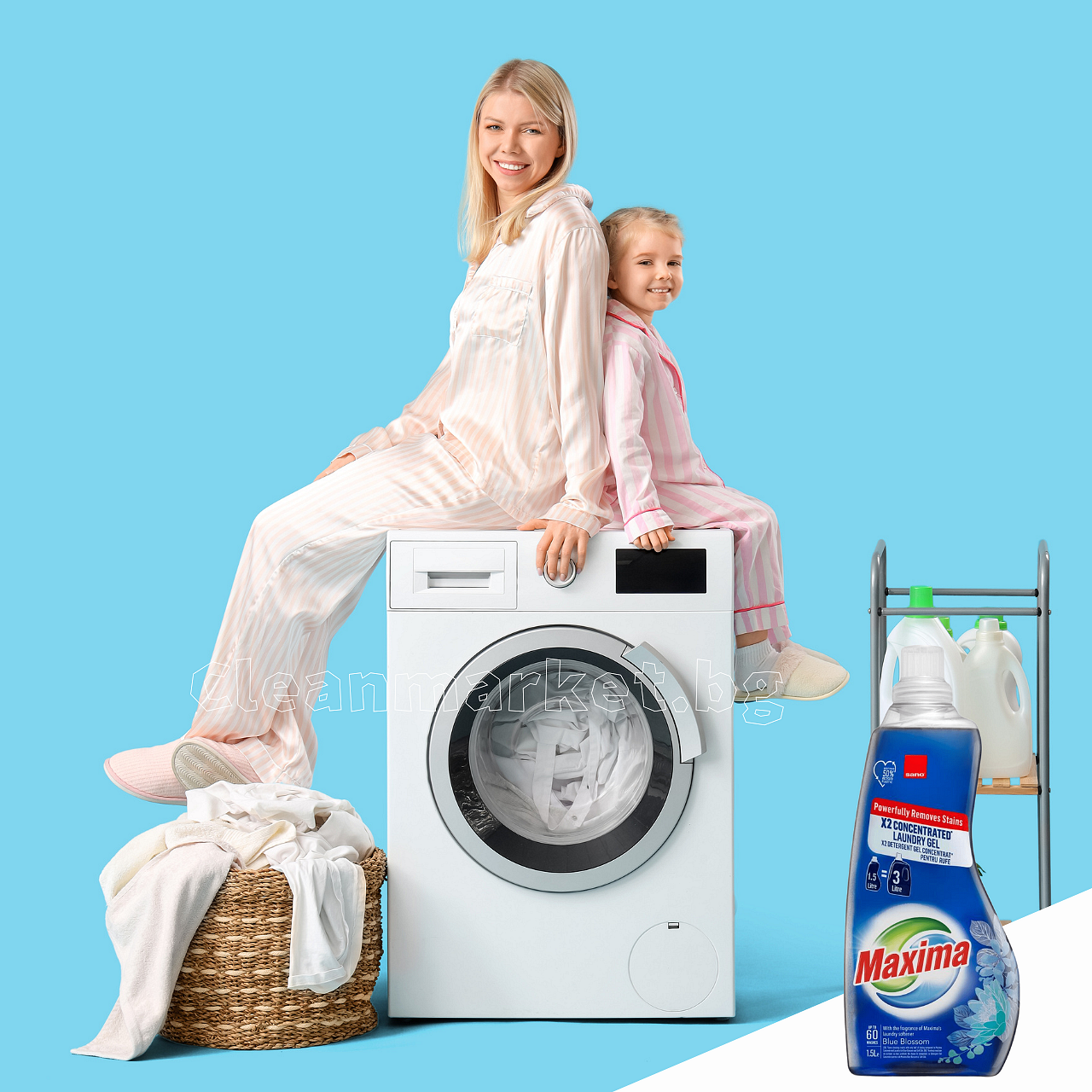 Sano Maxima Blue Blossom, 1,5 литър, 60 пр. | Cleanmarket.bg
