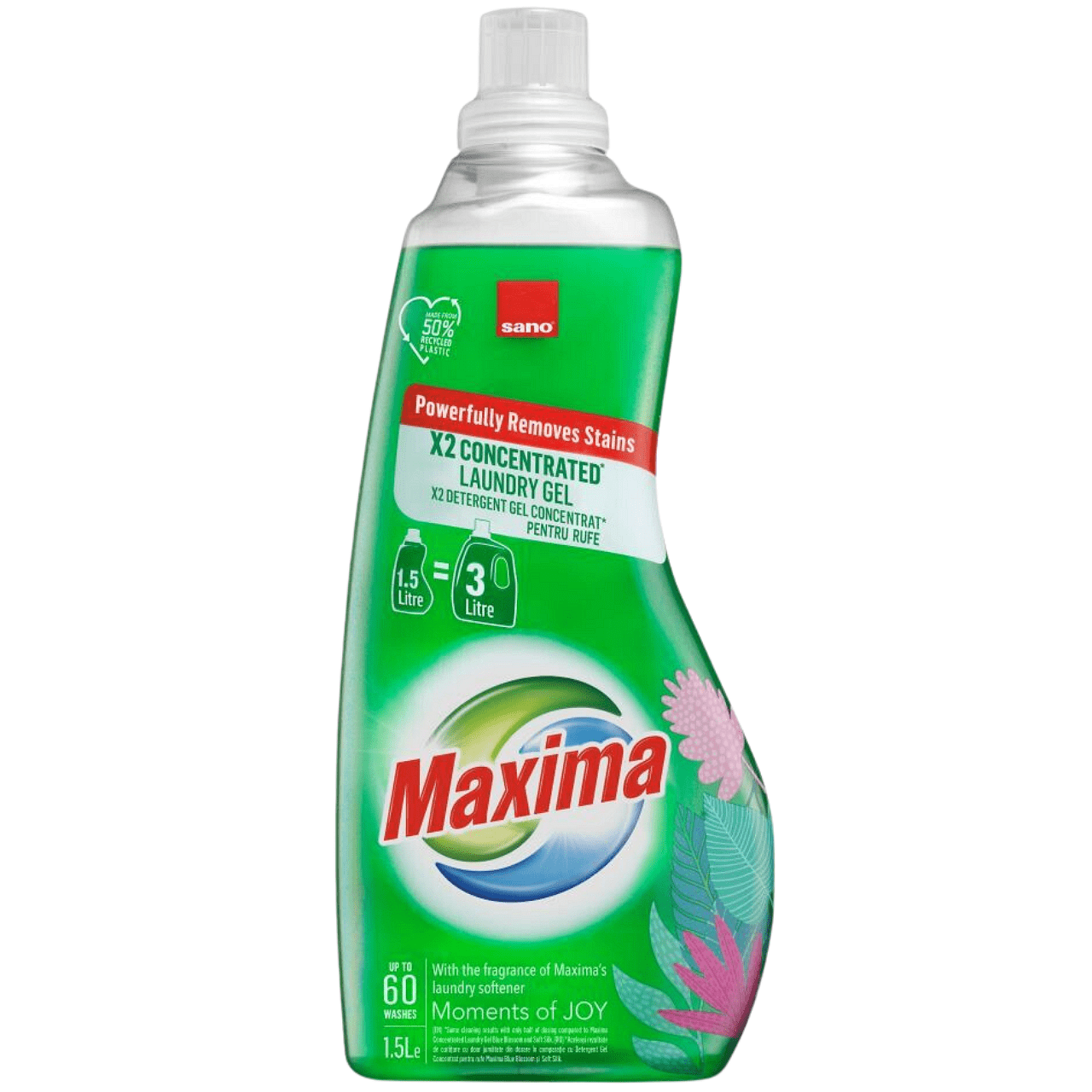 Sano Maxima Joy, гел за пране, 1,5 л, 60 пранета | Cleanmarket.bg