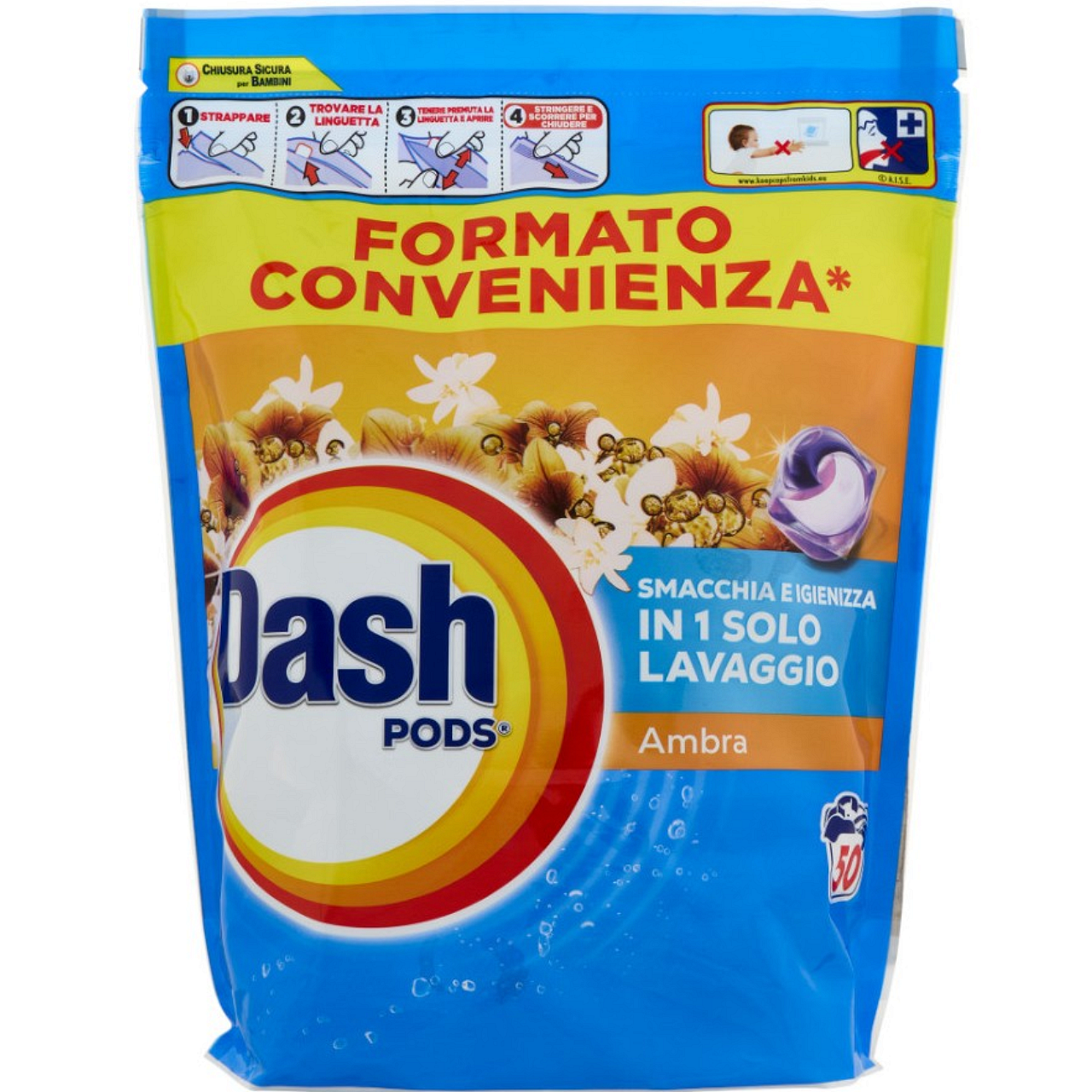 Dash Pods Ambra, капсули универсални, 50 пр | Cleanmarket.bg