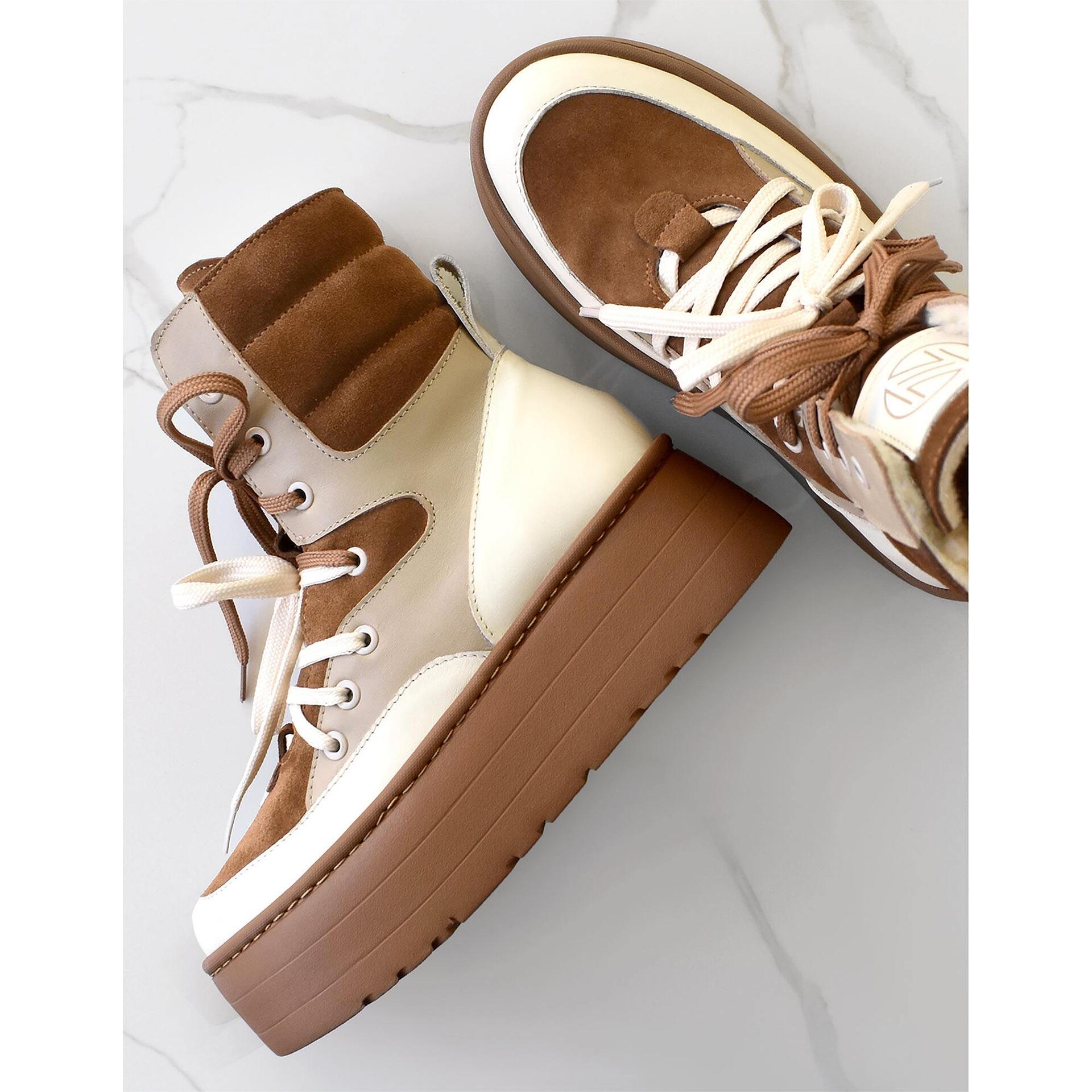 Дизайнерски кубинки NUWE | Естествена кожа | Пещера