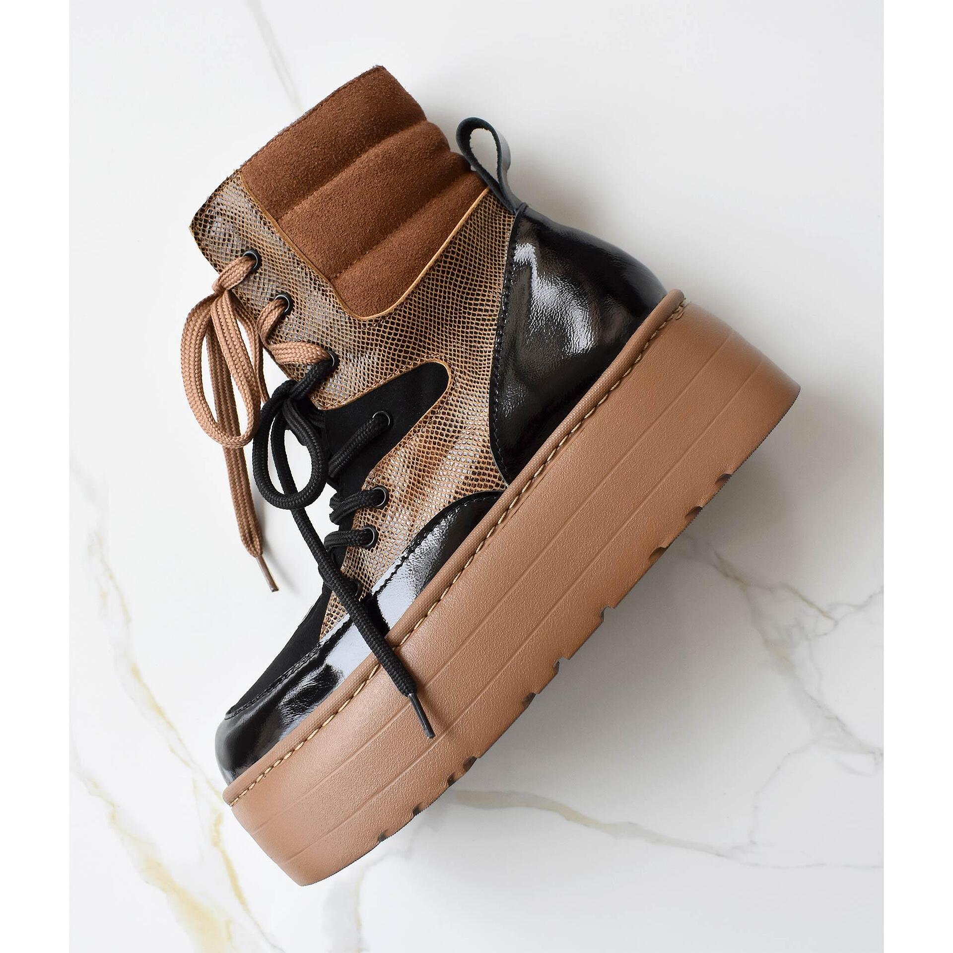 Дизайнерски кубинки NUWE | Естествен лак | Пещера