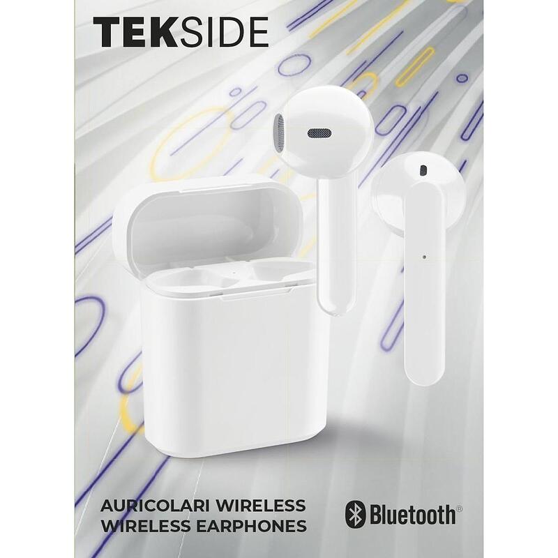Bluetooth слушалки Tekside от Cellularline, True Wireless, бял цвят ...