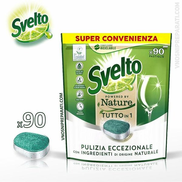 Таблетки за миялна Svelto Nature Tutto in 1 Limon 90 бр