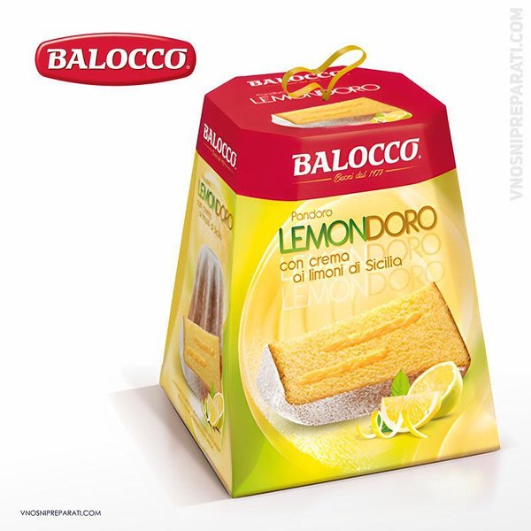 Balocco Pandoro Lemondoro con crema al limoni di sicilia коледен ...