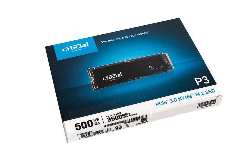 Crucial® P3 500GB 3D NAND NVMe™ M.2 SSD