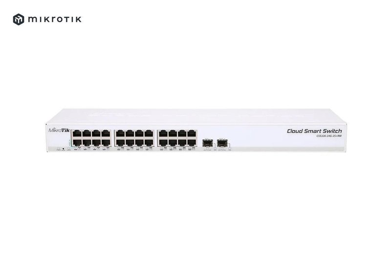 Switch MikroTik CRS326-24G-2S+RM | 24x RJ45 1000Mb/s, 2x SFP+ | RouterOS L5