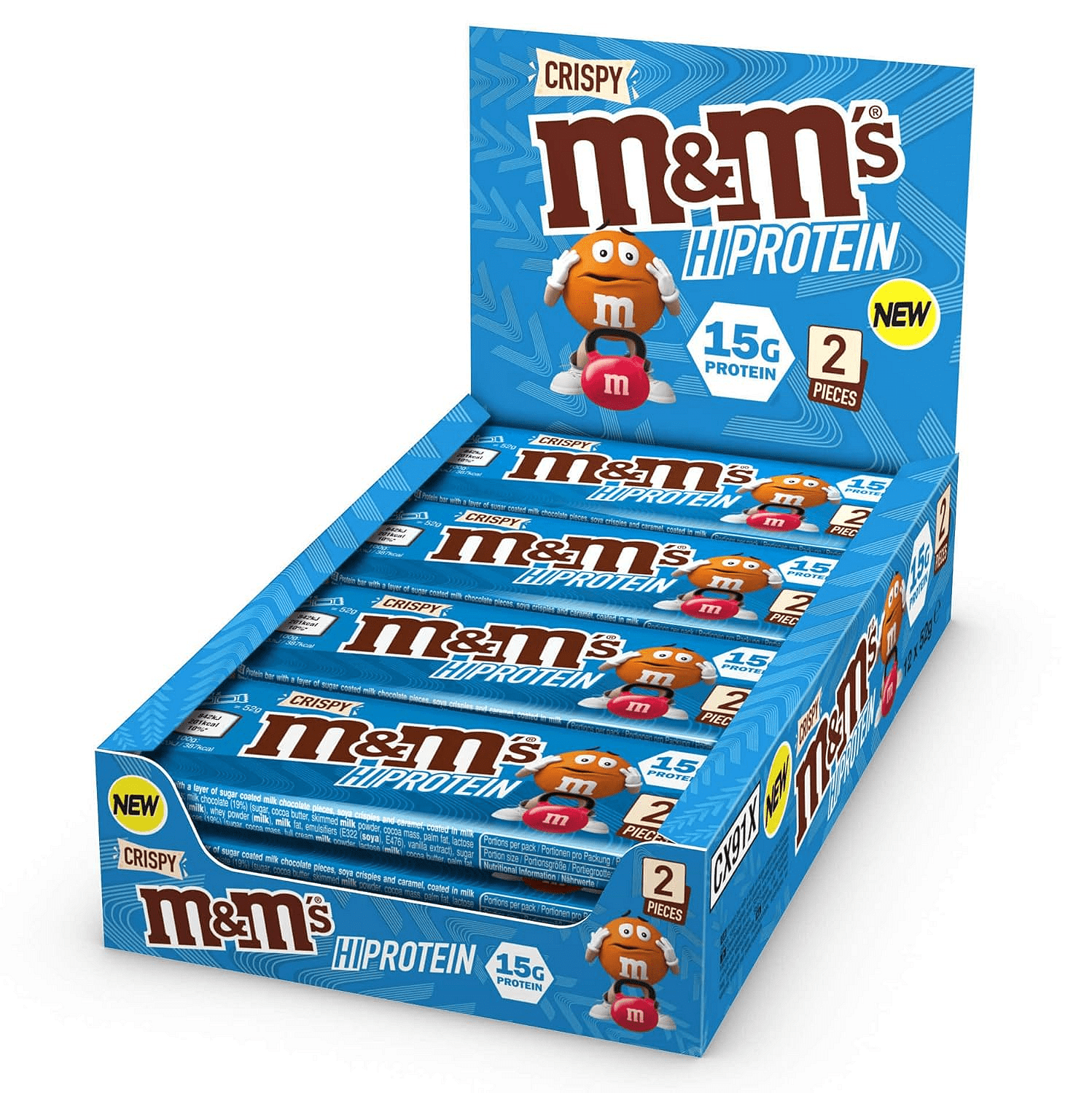 M & M Crispy HI Protein Bar 12 x 52 грама