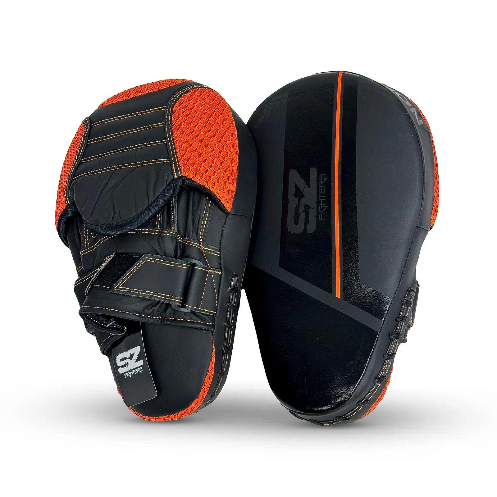 Боксови Лапи Focus Pads SZ Fighters Black Matt/Orange 33 см Естествена Кожа