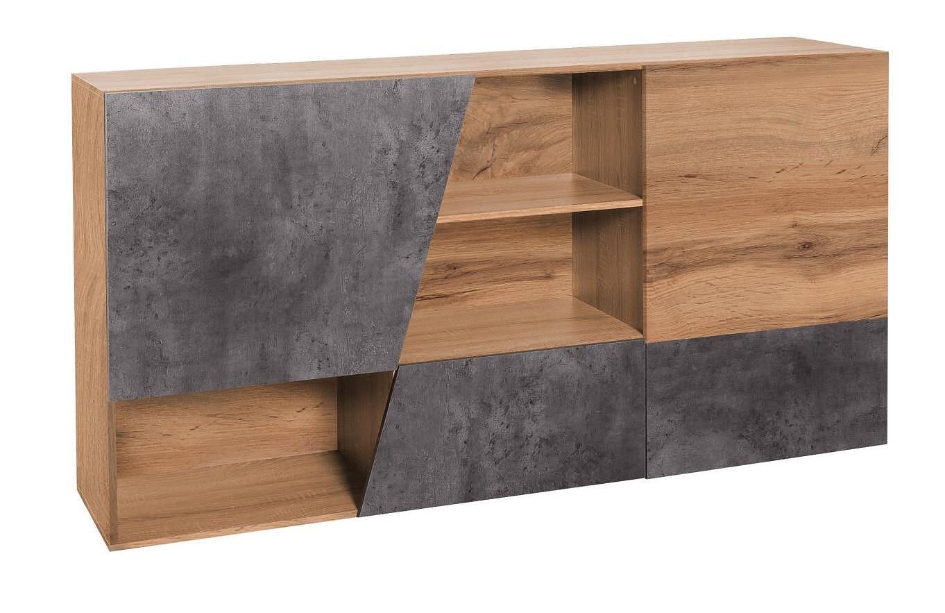 Comoda Lumina stejar wotan si beton inchis