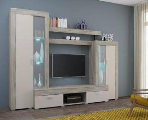 Mobila de living Siesta stejar oyster si sampanie