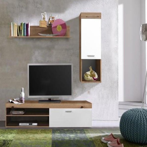 Mobila de living Boom stejar artisan si alb