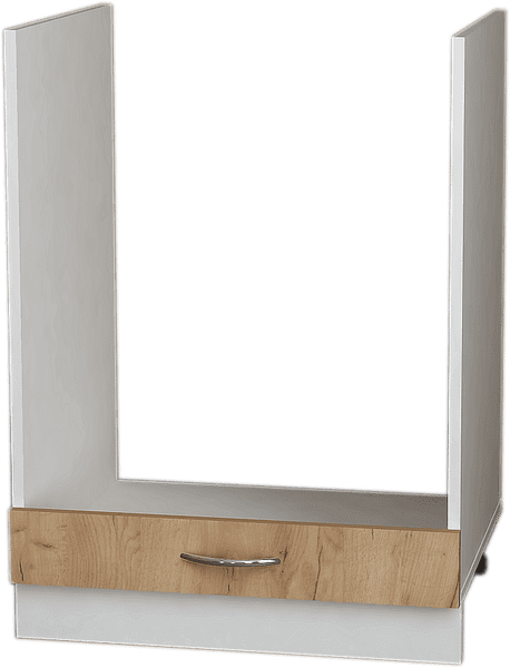 Corp inferior pentru cuptor Sani Modest H-60x48x82 cm, Alb si Stejar Kraft