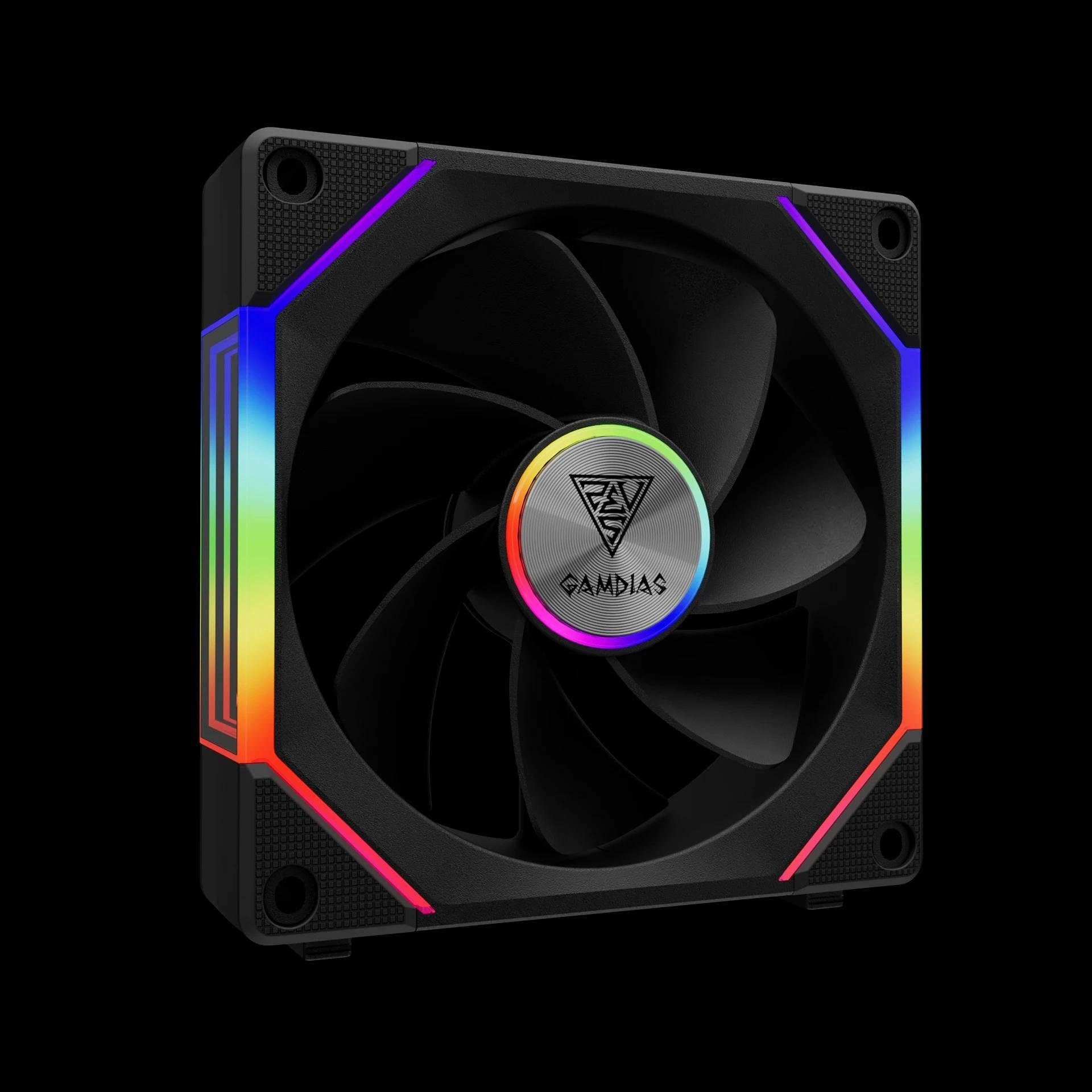Gamdias Комплект вентилатори Fan Pack 3-in-1 3x120mm - AEOLUS P2-1203 ...