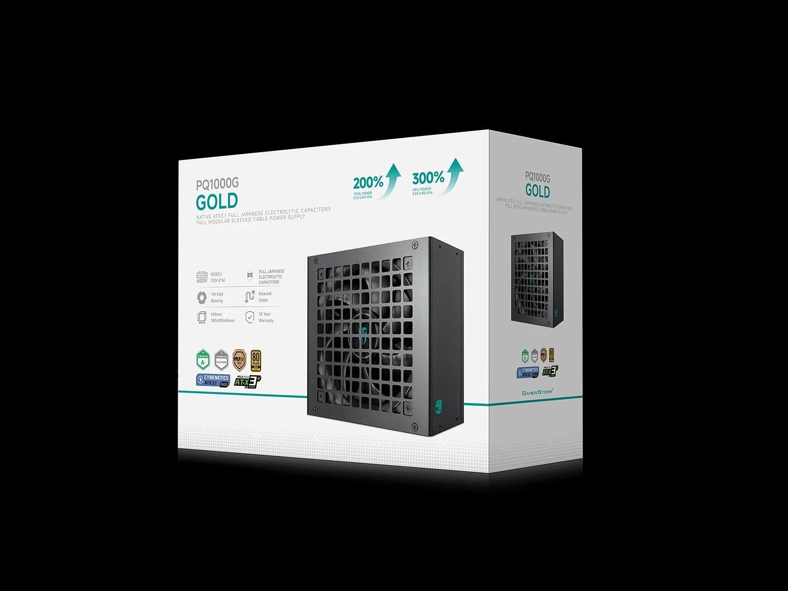 DeepCool захранване PSU ATX 3.1 1000W Gold, Full Modular - PQ1000G