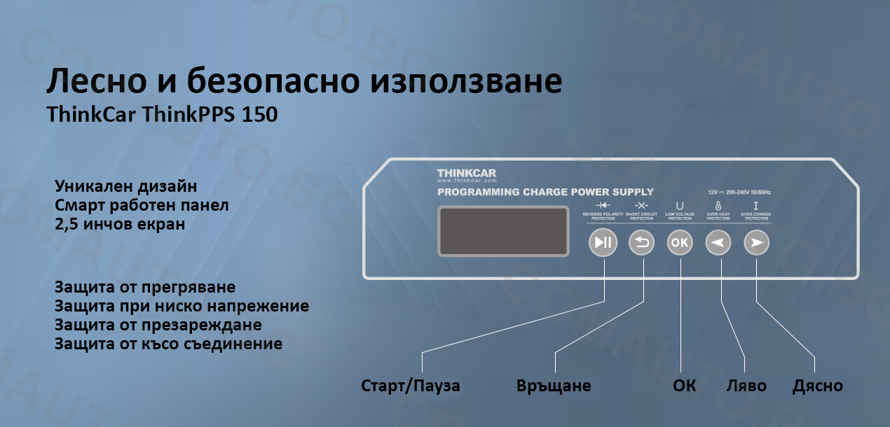 ThinkPPS 150 - 5в1 захранване за програмиране на модулите на автомобила