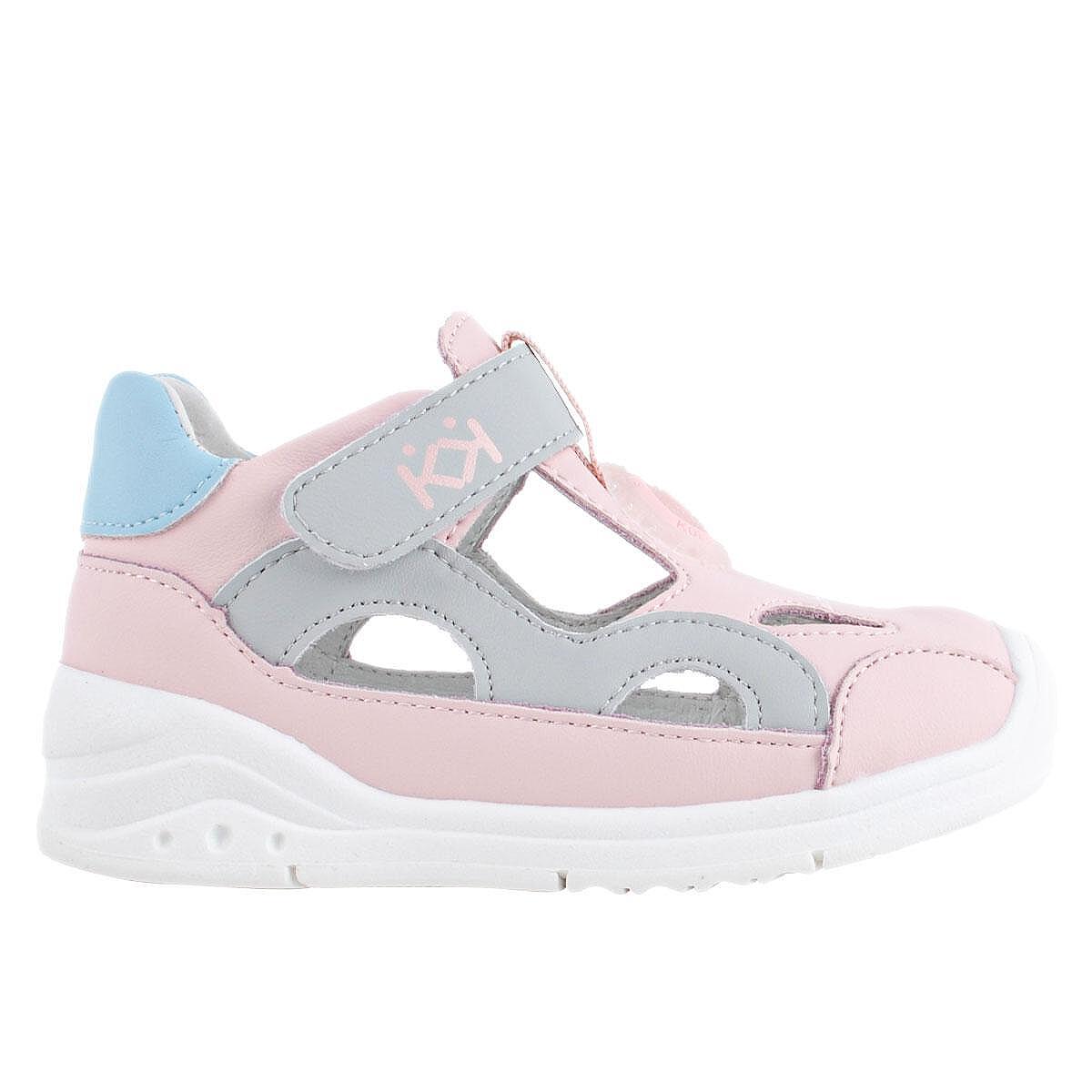 Детски сандали за игра в млечно розово, пастелно сиво и небесносиньо ...