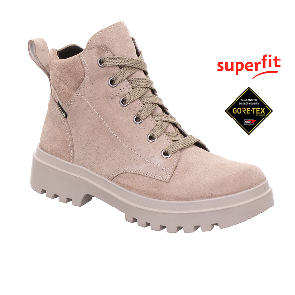 Детски кожени кубинки Gore -Tex с цип в бледорозово Superfit