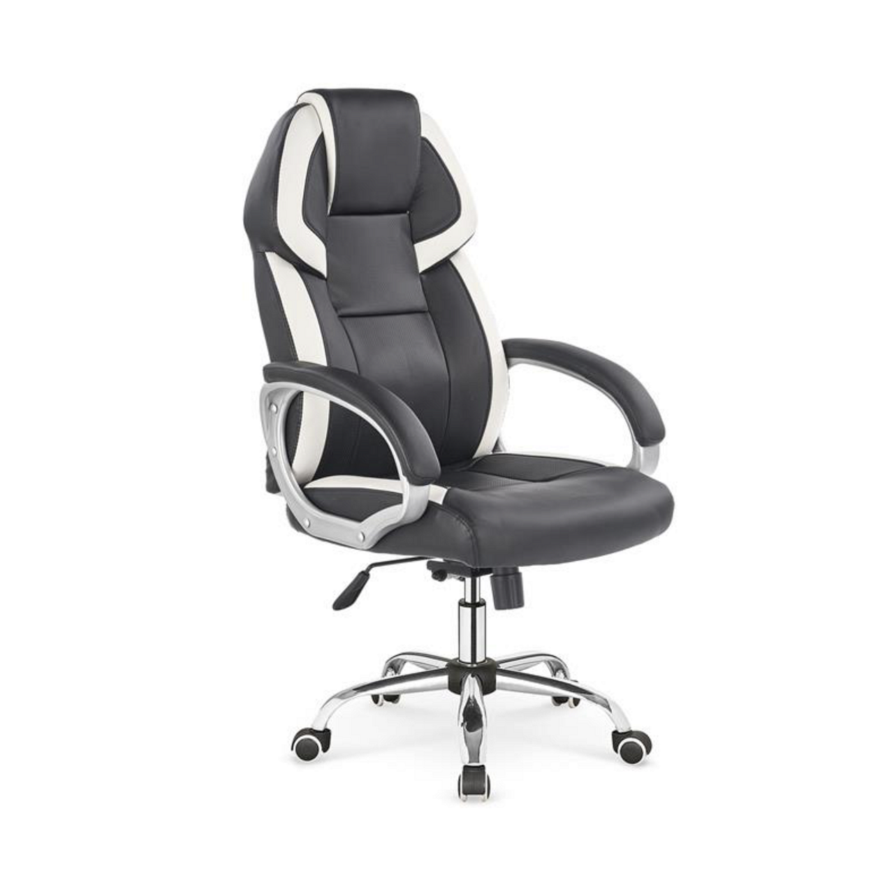 Офис стол BARTON с MULTIBLOCK механизъм – черно / бял | Мебел Дизайн