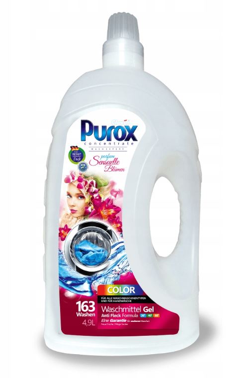 Гел за цветно пране с парфюм, PUROX COLOR 4.9L