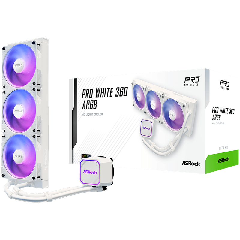 Охлаждане Asrock Pro White 360 ARGB, AiO liquid c... | DR