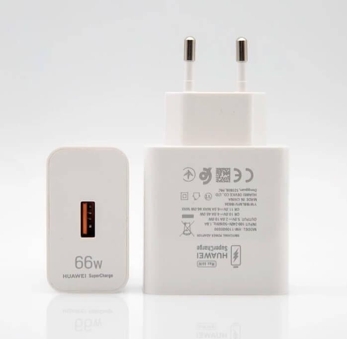 Оригинално Зарядно с Кабел Huawei 66W Super Charger 220v, Бял (Bulk ...