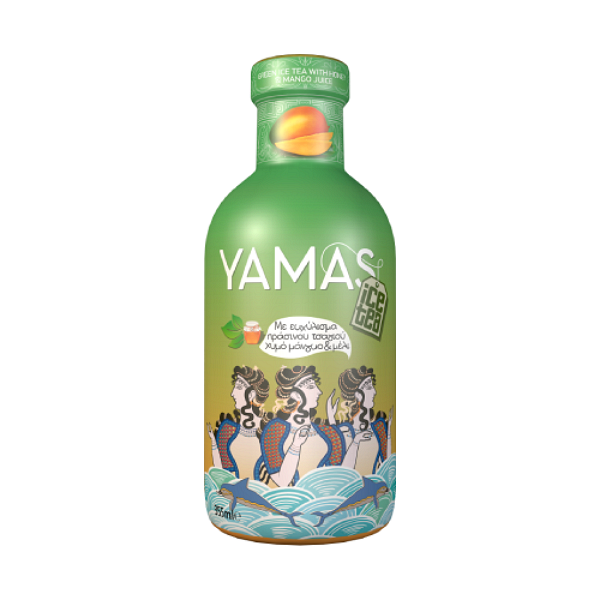 YAMAS Студен зелен чай в бутилка MANGO & HONEY 360мл
