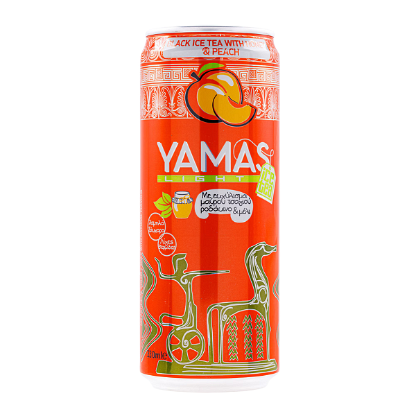 YAMAS Студен черен чай в кен PEACH & HONEY 330мл