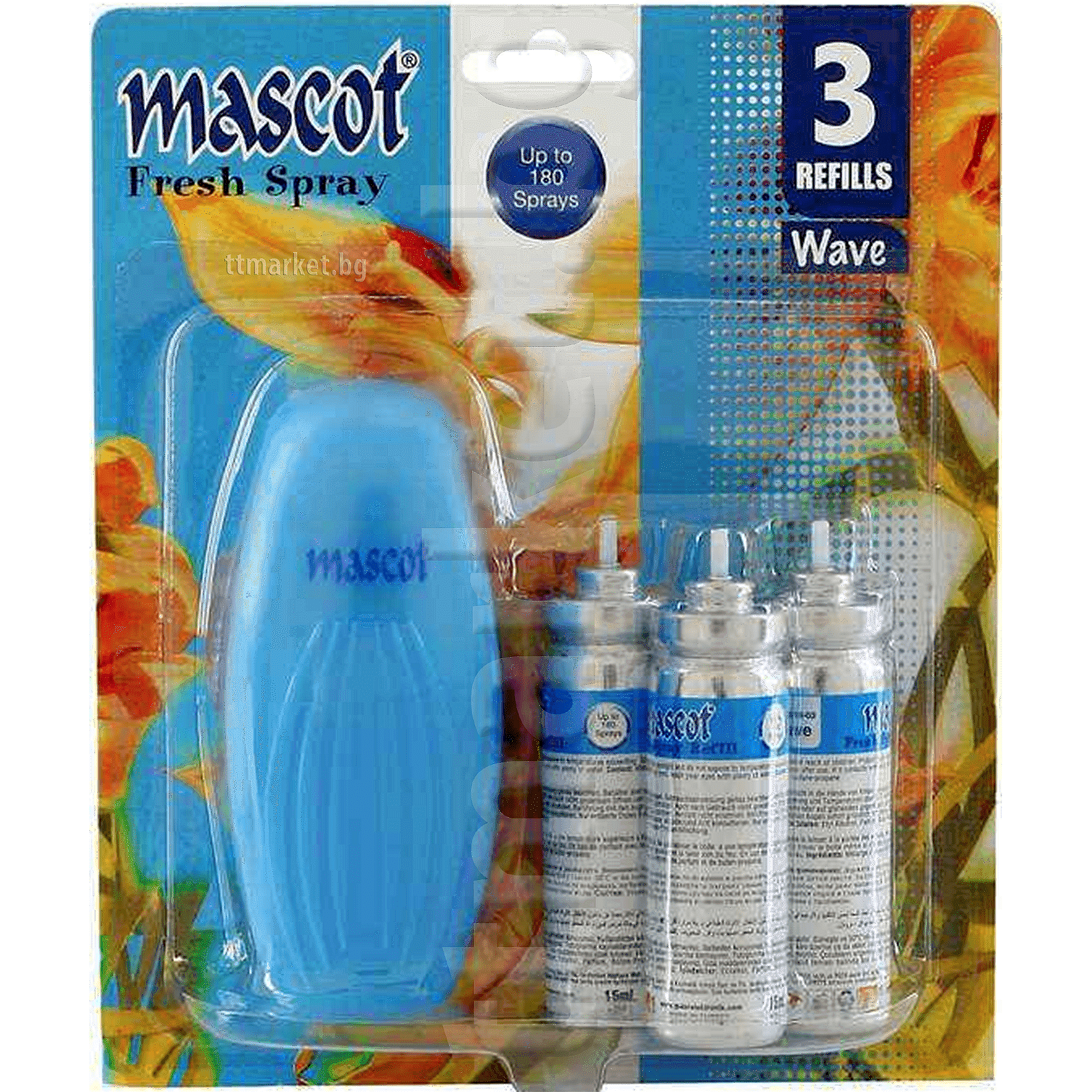 Mascot Fresh Spray 3 Refills Star Комплект аротатизатор за въздух ...