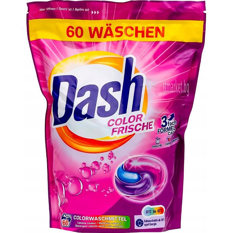 Dash Color Frische 3in1 Caps XXL Капсули за цветни тъкани 60 бр Немско ...