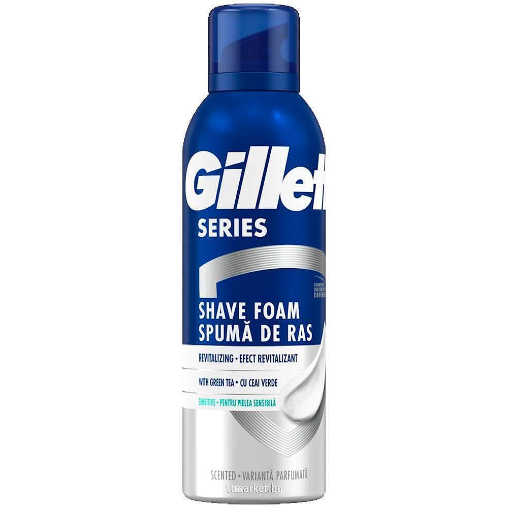 Gillette Series Shave Foam Spuma De Ras With Green Tea Sensitive Пяна ...