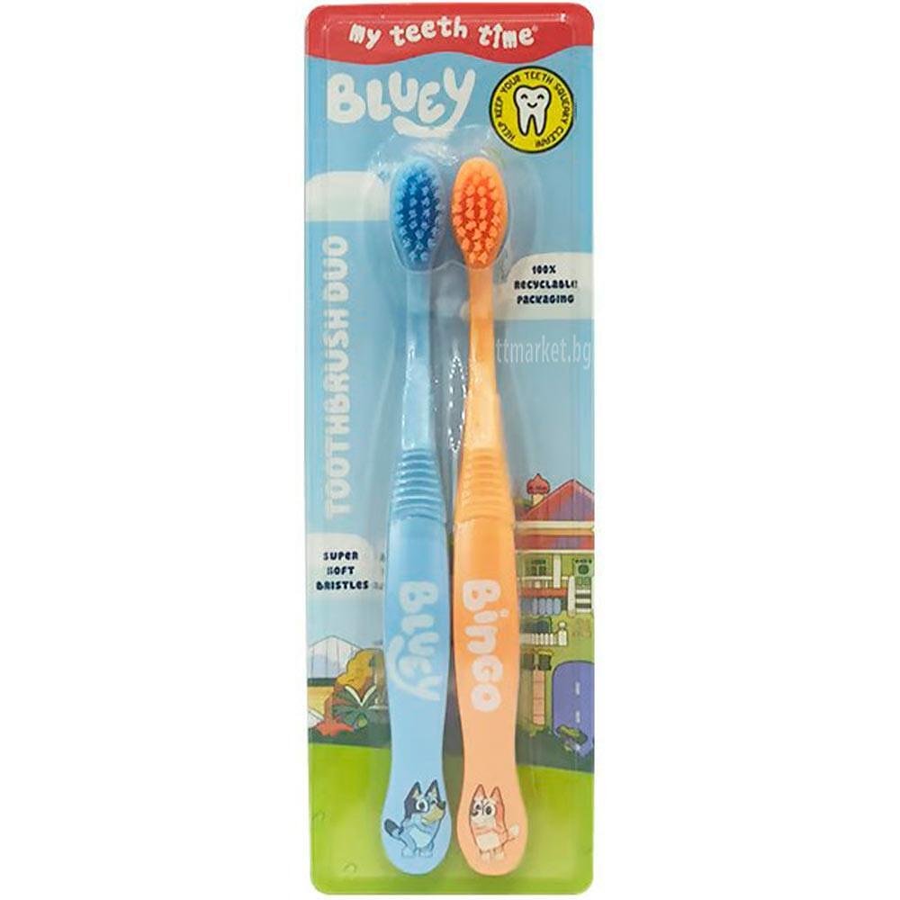 Bluey My Teeth Time Toothbrush Duo Детски четки за зъби 4 - 6 год 2 бр ...