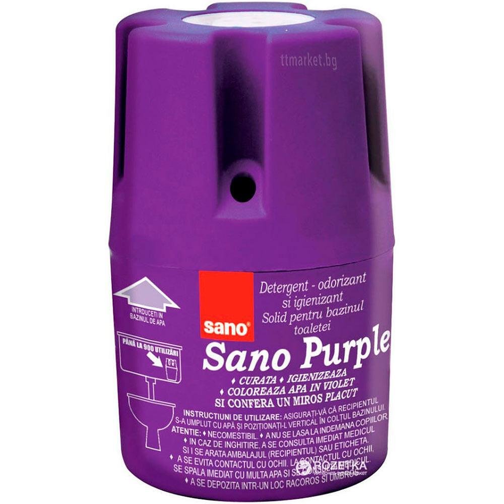 Sano Purple Toilet Disinfectant Блок за измиване и дезинфекция на ...