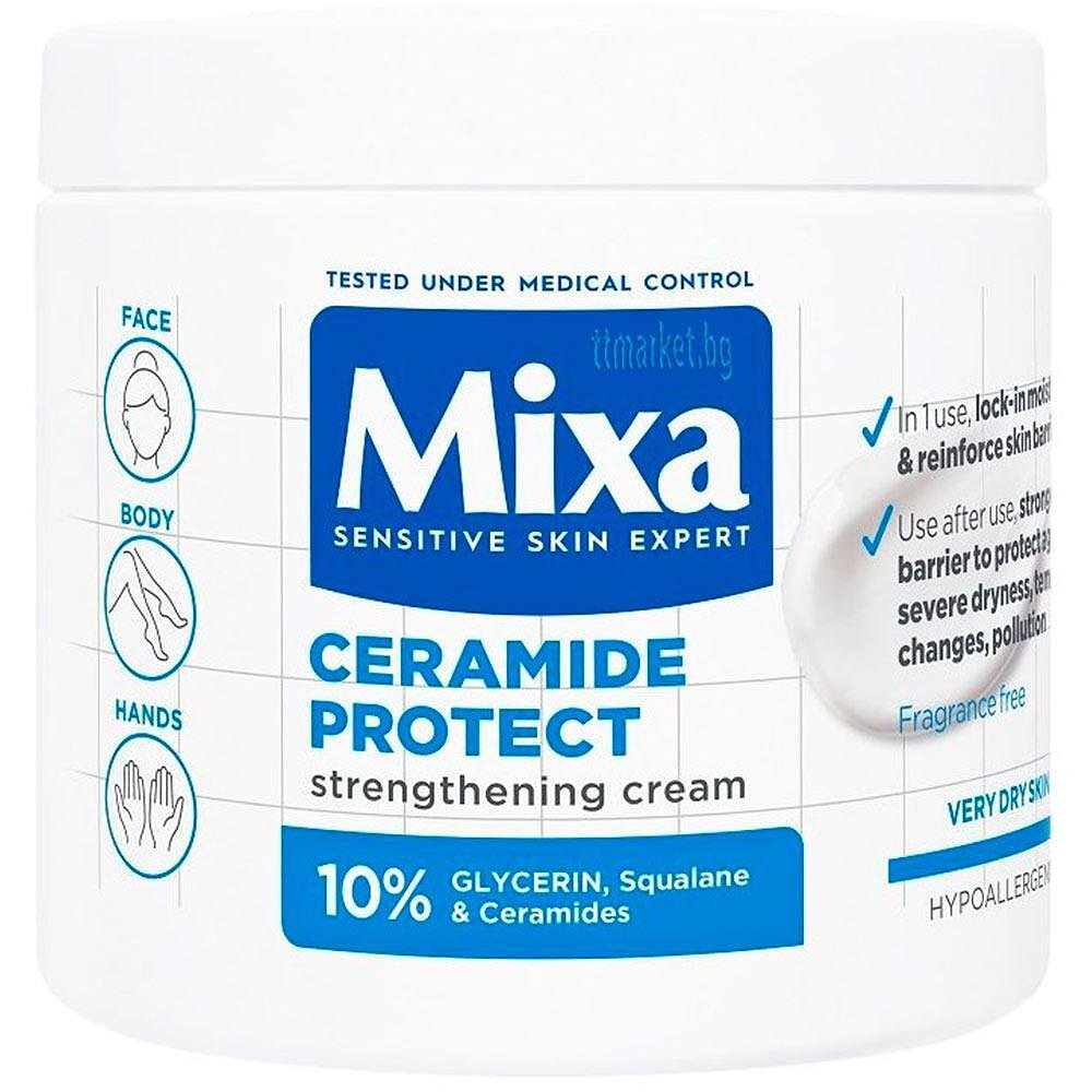 Mixa Ceramide Protect Strengthening Cream Регенериращ крем за лице тяло ...