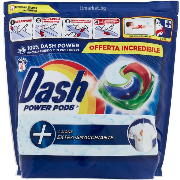 Dash Power Pods + Azione Extra-Smacchiante Капсули за пране с усилена ...