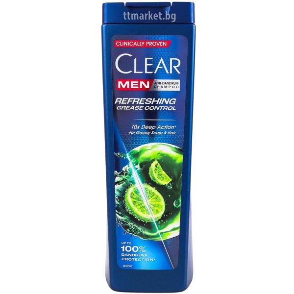Clear Men Anti-Dandruff Refreshing Grease Control Мъжки шампоан против ...