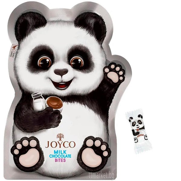 Joyco Milk Chocolate Bites Шоколадови дражета с млечен шоколад панда 50 гр
