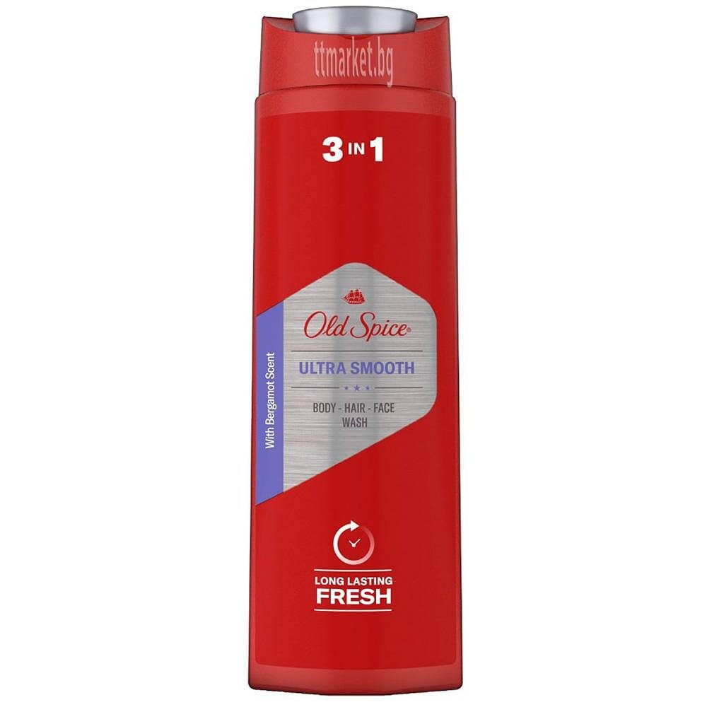 Old spice Ultra Smooth Body - Hair -Face Wash Душ гел 3в1 за тяло коса ...