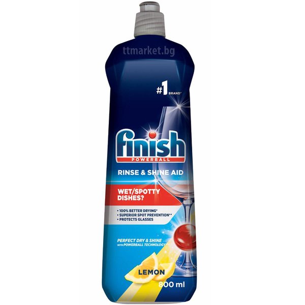 Finish Powerball Rinse & Shine Aid Lemon Концентриран гланц за ...