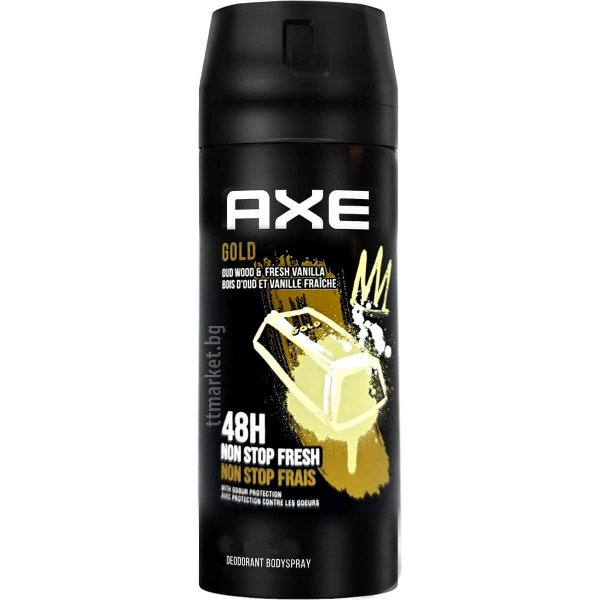 Axe Gold Oud Wood & Fresh Vanilla Deodorant Bodyspray Мъжки парфюмен ...